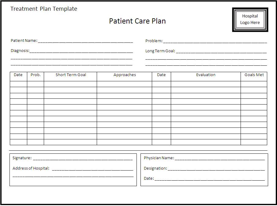 Treatment Plan Template Sample Templates Treatment Plan Template Sample Templates