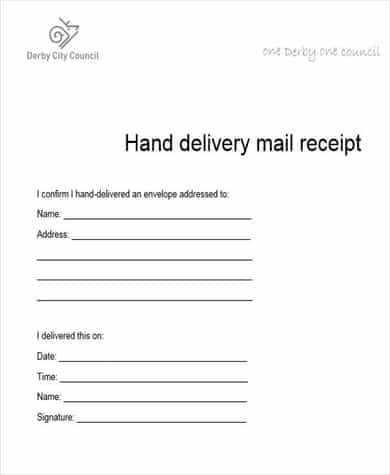 6 Delivery Receipt Templates in Word Excel Formats - Free Formats Excel ...